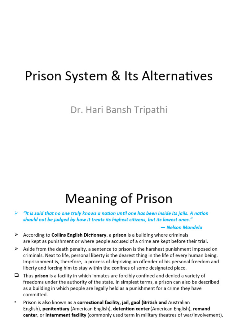 Unit 6 Prison System & Its Alternatives | PDF | Probation | Prison