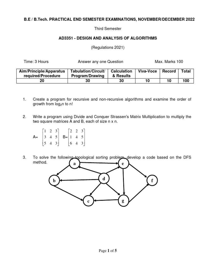 AD3351 SET2 | Download Free PDF | Dynamic Programming | Mathematical Relations
