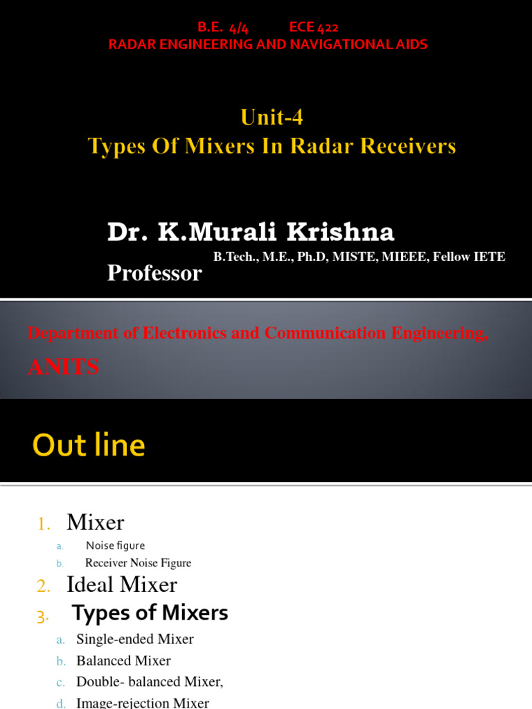 UNIT 4 types_of_mixers_in_radar_receivers | Download Free PDF ...
