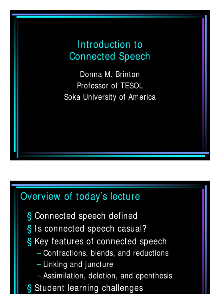 Connected Speech | English Language | Consonant