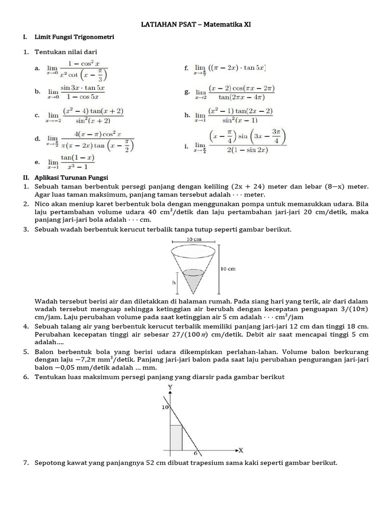 XI-S2-Math - Latihan PSAT | PDF | Metode & Bahan Ajar