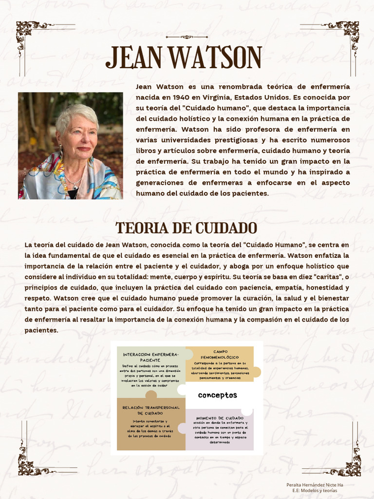 Jean Watson | PDF | Enfermería | Holismo