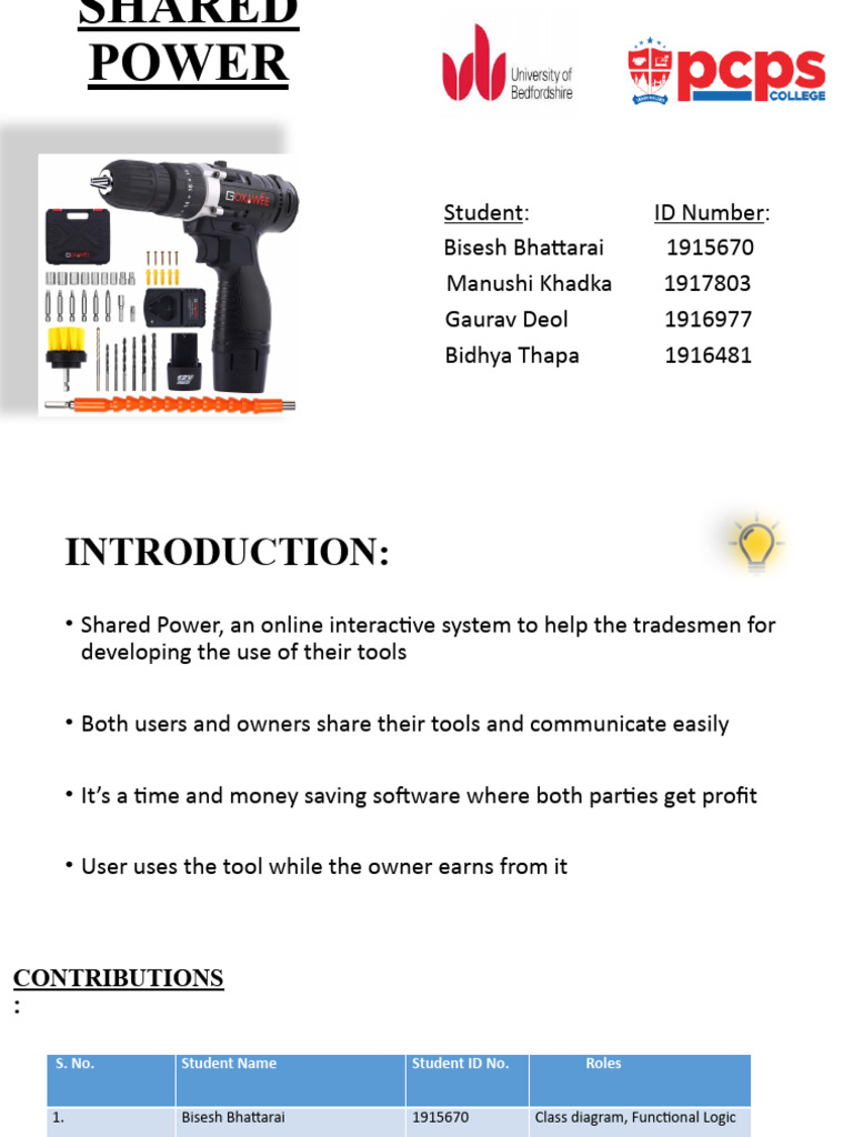 Shared Power Tool Sharing System | PDF