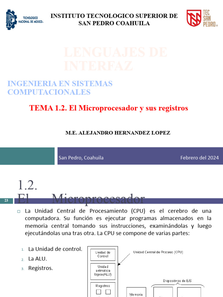Microprocesador y sus Registros en CPU | PDF | Unidad Central de ...