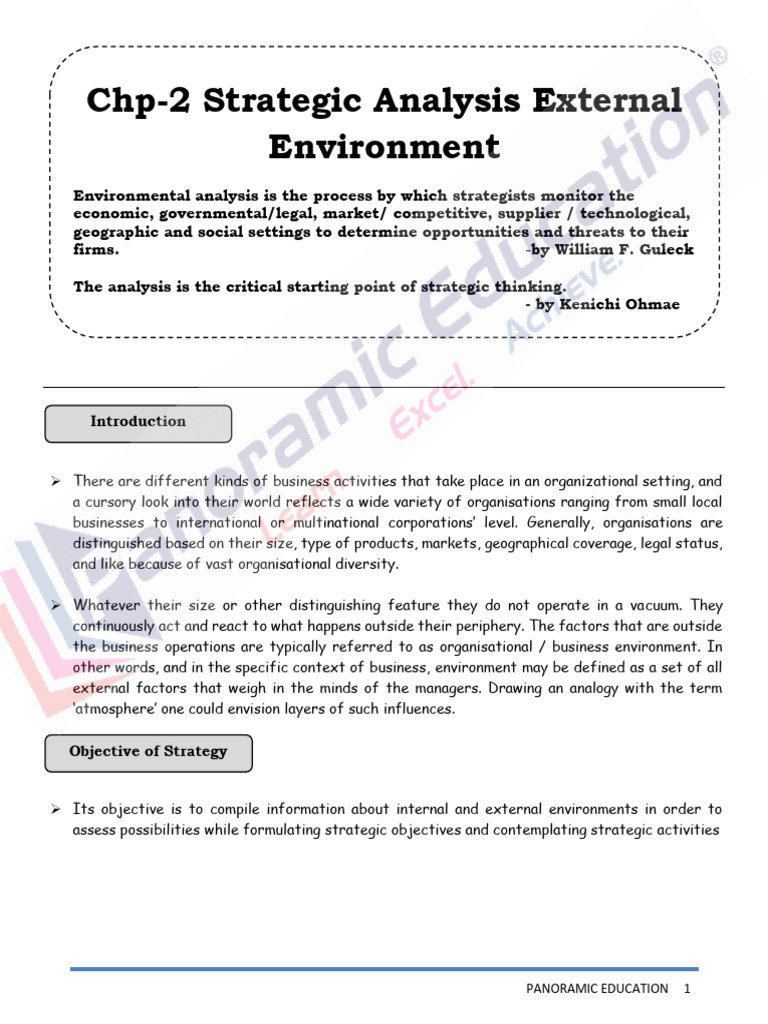 Ch 2 Strategic Analysis External | PDF | Strategic Management | Competitive Advantage