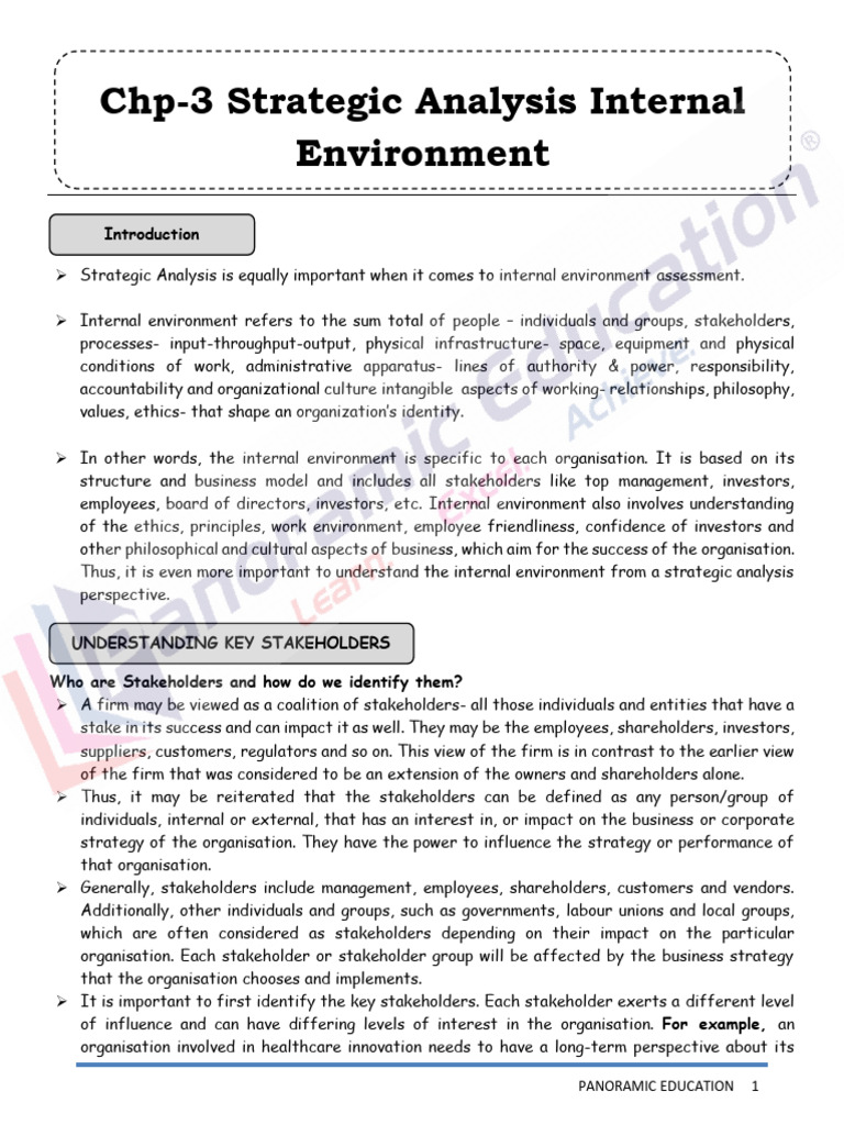 Ch 3 Strategic Analysis Internal | Download Free PDF | Marketing ...