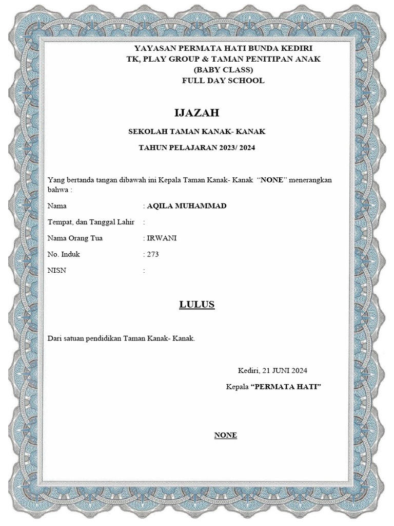 Ijazah 2024 | PDF