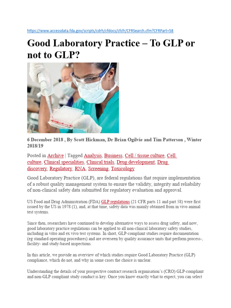 GLP Ref | PDF | Biology | Life Sciences