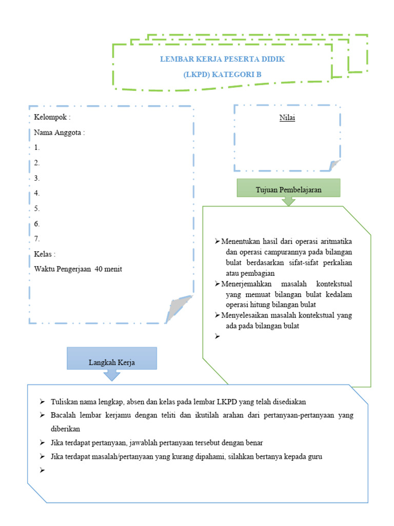 LKPD PTK Siklus 1 PBL Tarl Tipe B | PDF