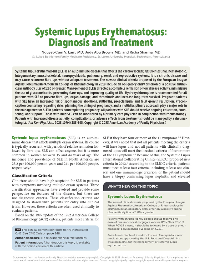 systemic-lupus-erythematosus | Download Free PDF | Arthritis | Dose ...