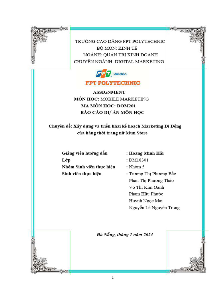 Nhóm 5 ASM - Mobile Marketing .Docx (2) - Compressed | PDF