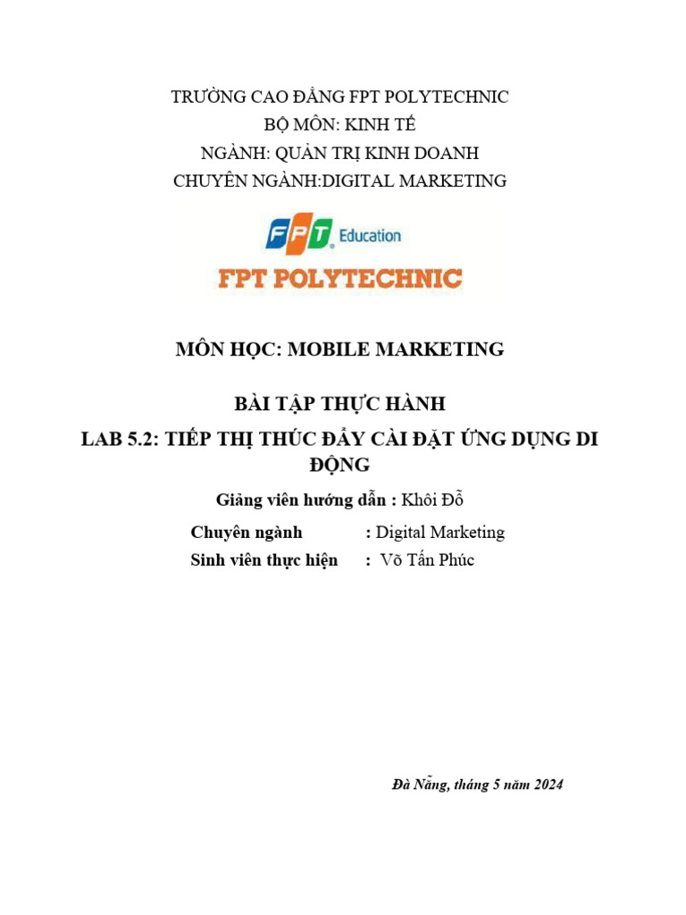 Vo Tan Phuc - PD09620 - Bai Thuc Hanh 5.2 | PDF