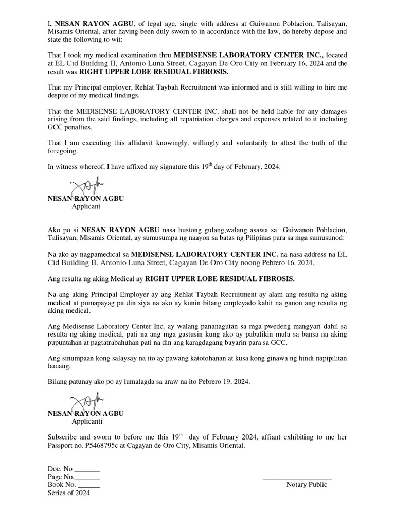 Applicant Waiver Agbu (Tagalog) | PDF