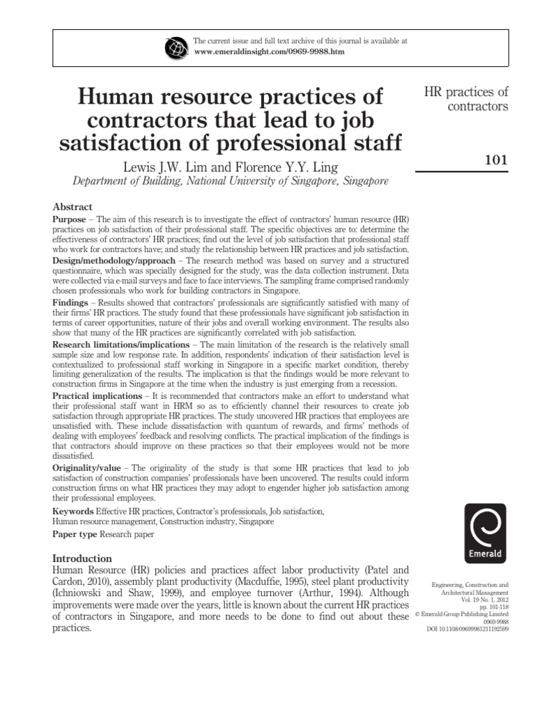 Lim&Ling 2012 | Download Free PDF | Human Resource Management ...