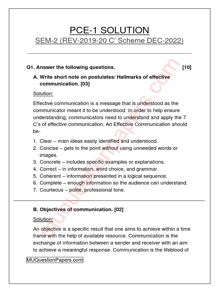 Be First Year Engineering Semester 2 2022 December Professional Communication and Ethics I Rev ...