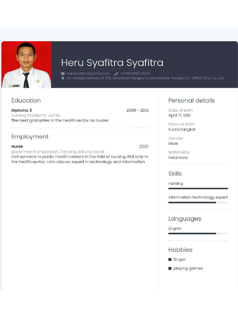 Cv heru Syafitra | PDF