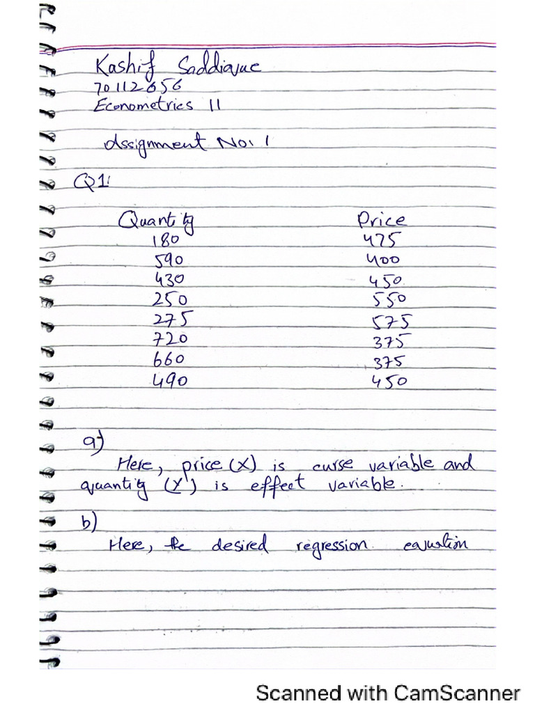 Econometrics Ll Assignment 1 Pdf