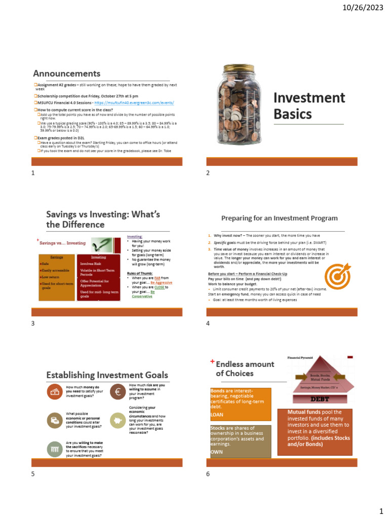 Investment Basics and Stocks | PDF | Stocks | Dividend