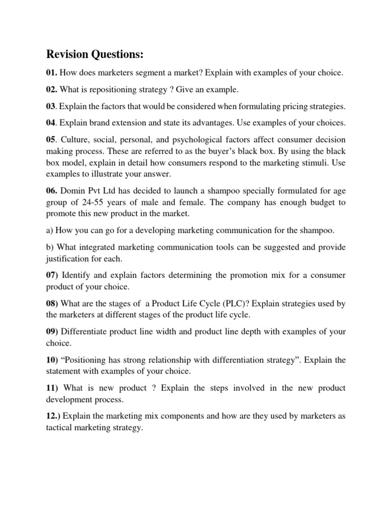 Revision Questions | PDF