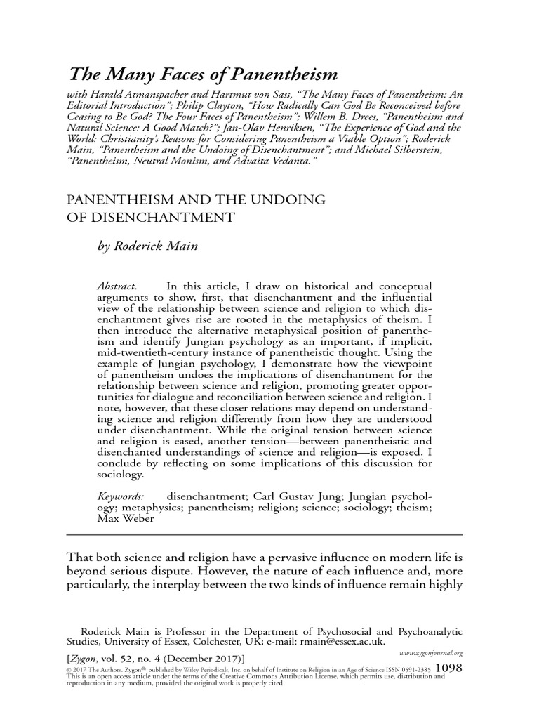 Panentheism and The Undoing of Disenchantment | PDF | Carl Jung | Theism