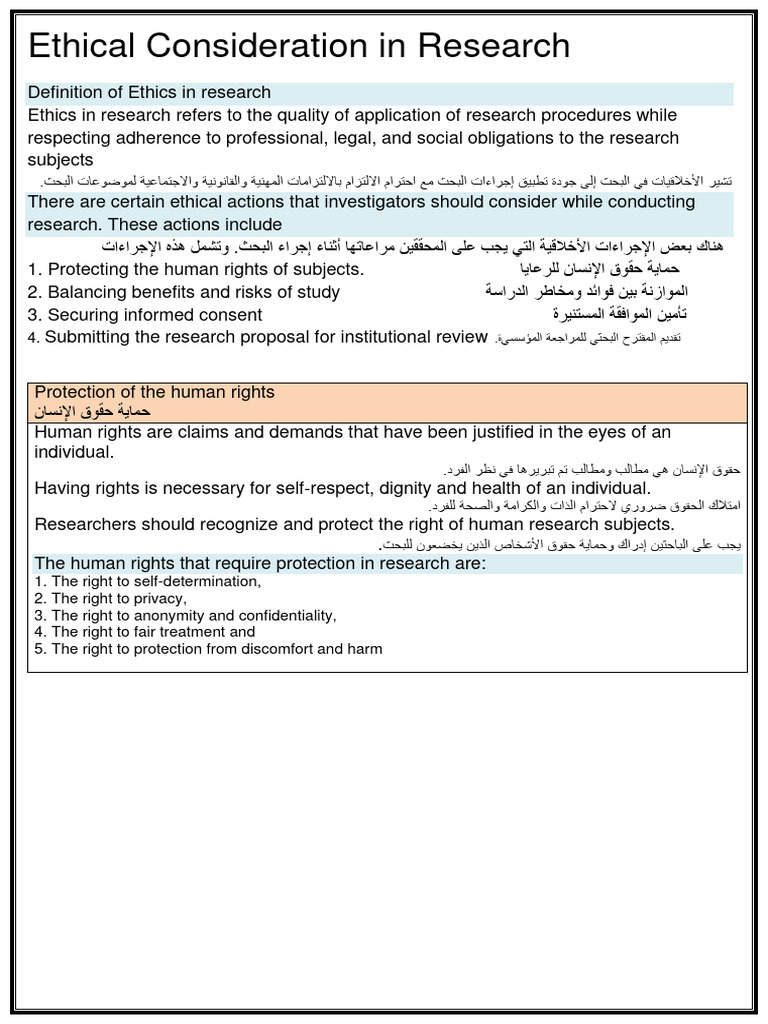 Ethical Consideration in Research | PDF