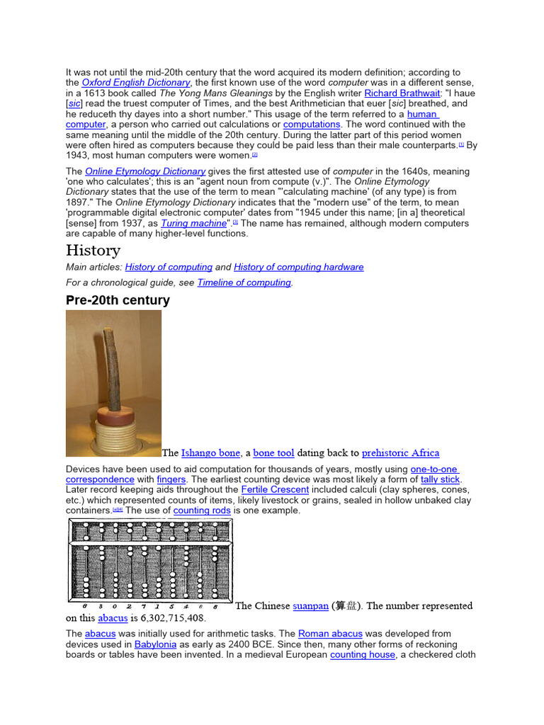History: Pre-20th Century | PDF