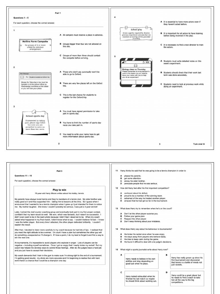 B1 Reading Practice 1 | PDF