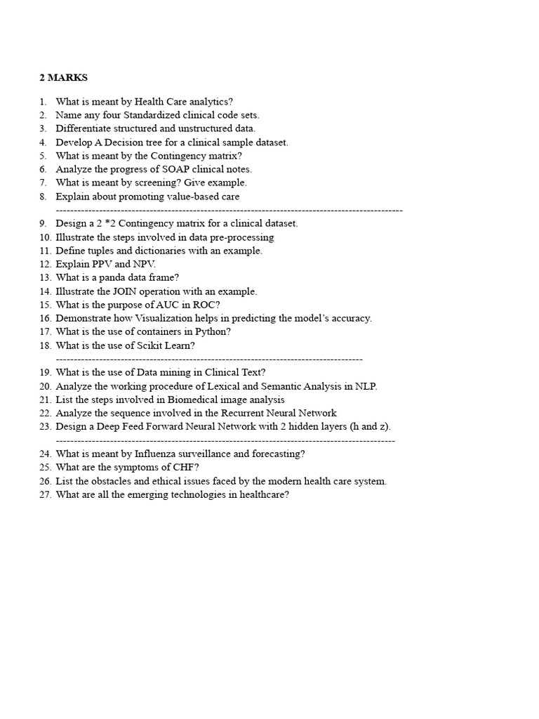 HCA -Question Bank | PDF | Machine Learning | Regression Analysis