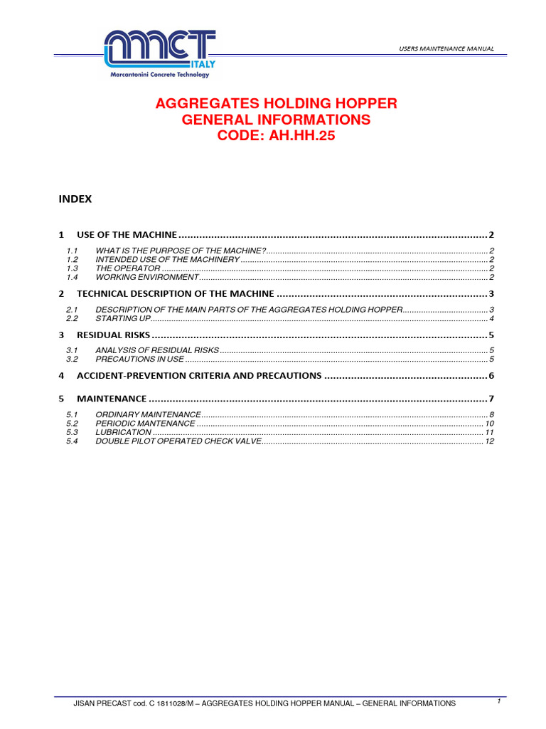 Aggregates Holding Hopper Manual | PDF | Technology & Engineering