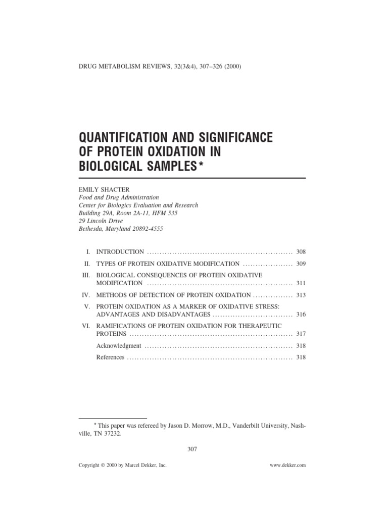 Shacter Drug Met Reviews | PDF | Amino Acid | Reactive Oxygen Species