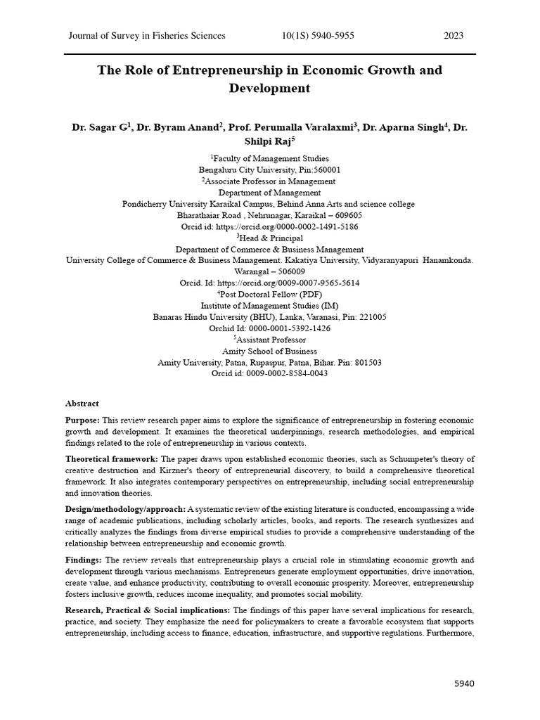 Entrepreneurship's Impact on Economic Growth | PDF | Entrepreneurship ...