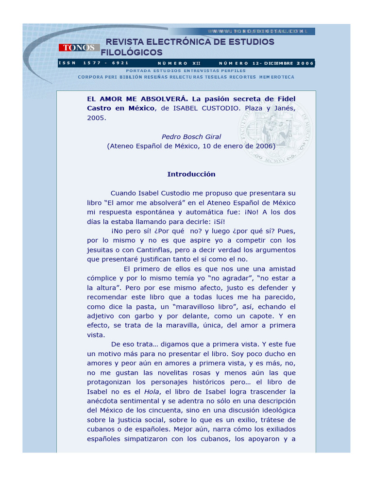 El Amor Me Absolverá | PDF | Amor