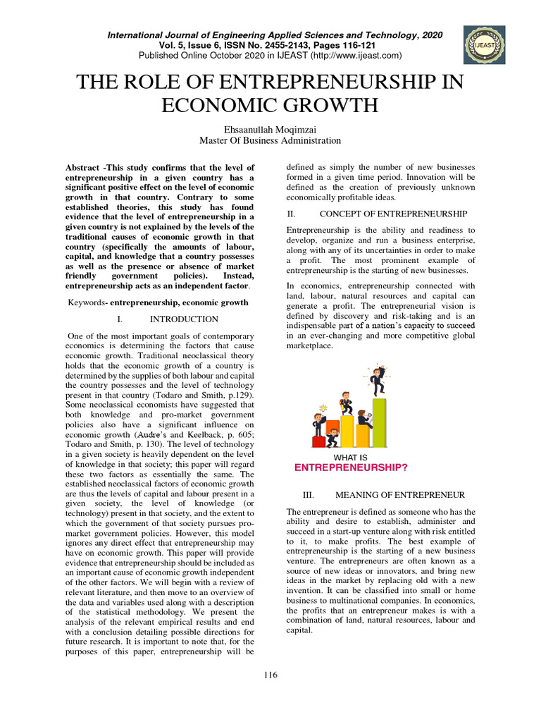 116 121, Tesma506, IJEAST | PDF | Entrepreneurship | Economic Growth