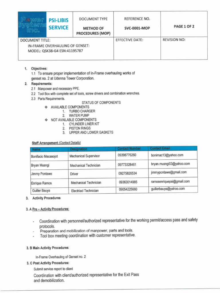 Mop For Udenna Tower Corp | PDF