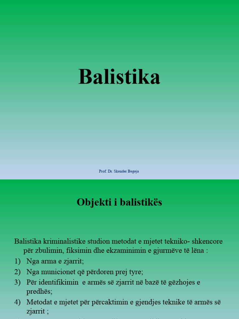 Material Per Efekt Mesimor 11 - Balistika | PDF