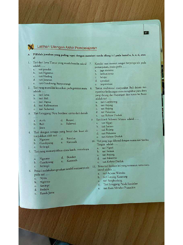 Latihan Soal - Seni Budaya | PDF Latihan Soal - Seni Budaya | PDF