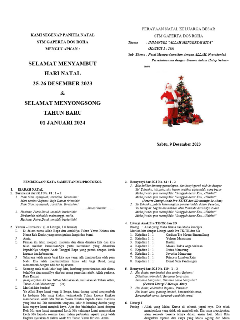 Perayaan Natal STM Gaperta 2023 | PDF | Ilmu Sosial | Sains & Matematika