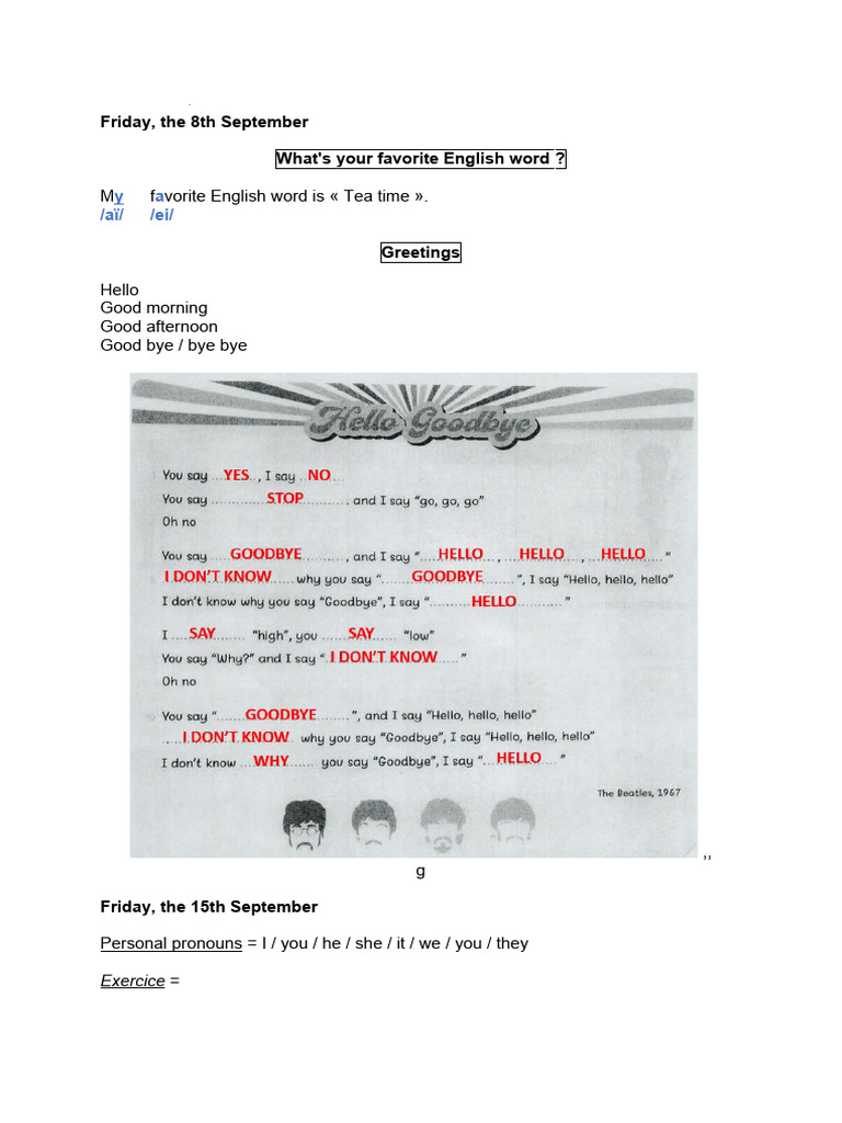 X - 20230919 - ANGLAIS - Lecons. | PDF | Language Arts & Discipline