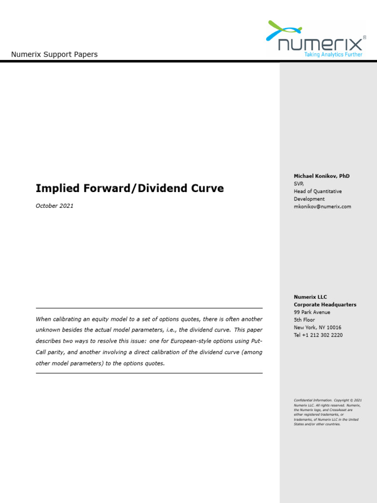 Implied Forward-Dividend Curve | Download Free PDF | Option (Finance ...