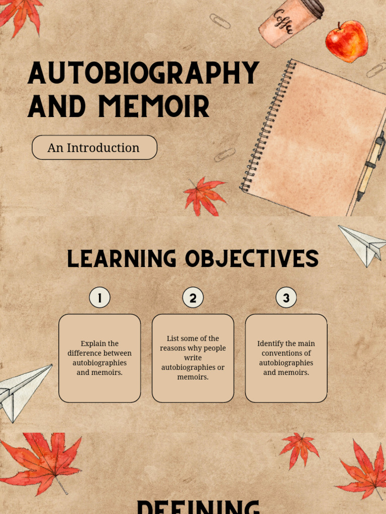 Brown Watercolour Illustrative English Autobiography Conventions ...