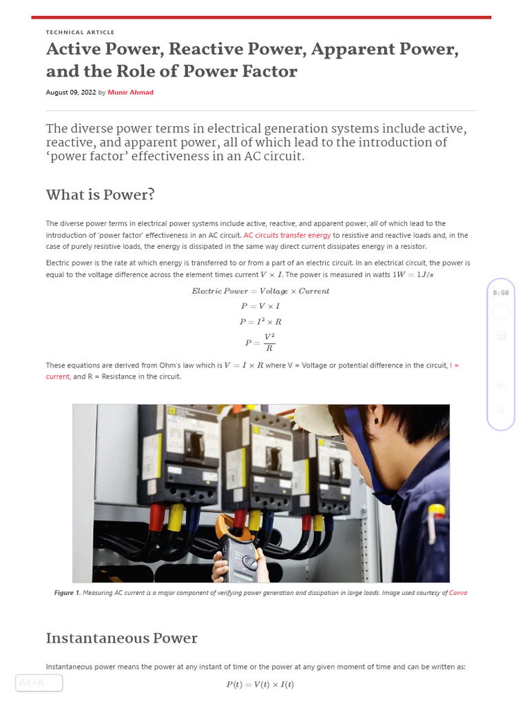 Active Power, Reactive Power, Apparent Power, and The Role of Power Factor - Technical Articles ...
