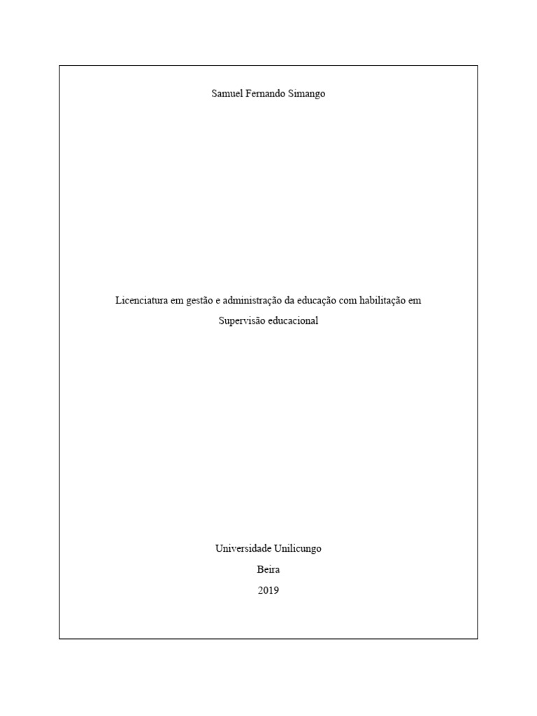 Samuel Fernando Simango | PDF | Interdisciplinaridade | Mediação