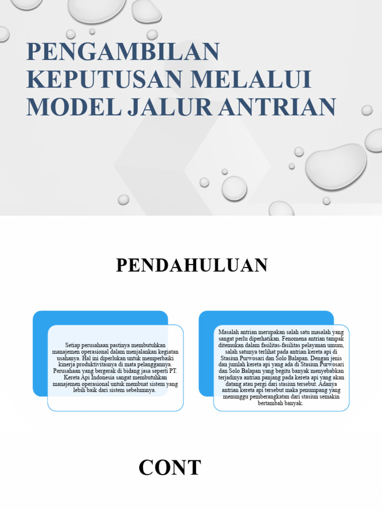 Pengambilan Keputusan Melalui Model Jalur Antrian | PDF