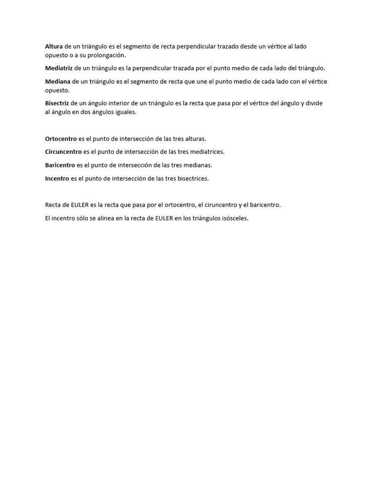 Altura de Un Triángulo Es El Segmento de Recta Perpendicular Trazado ...