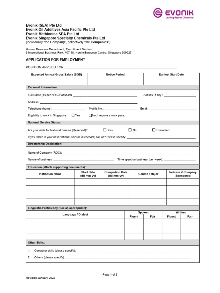 Job Application Form - Revision - Jan 2022 | PDF | Background Check ...