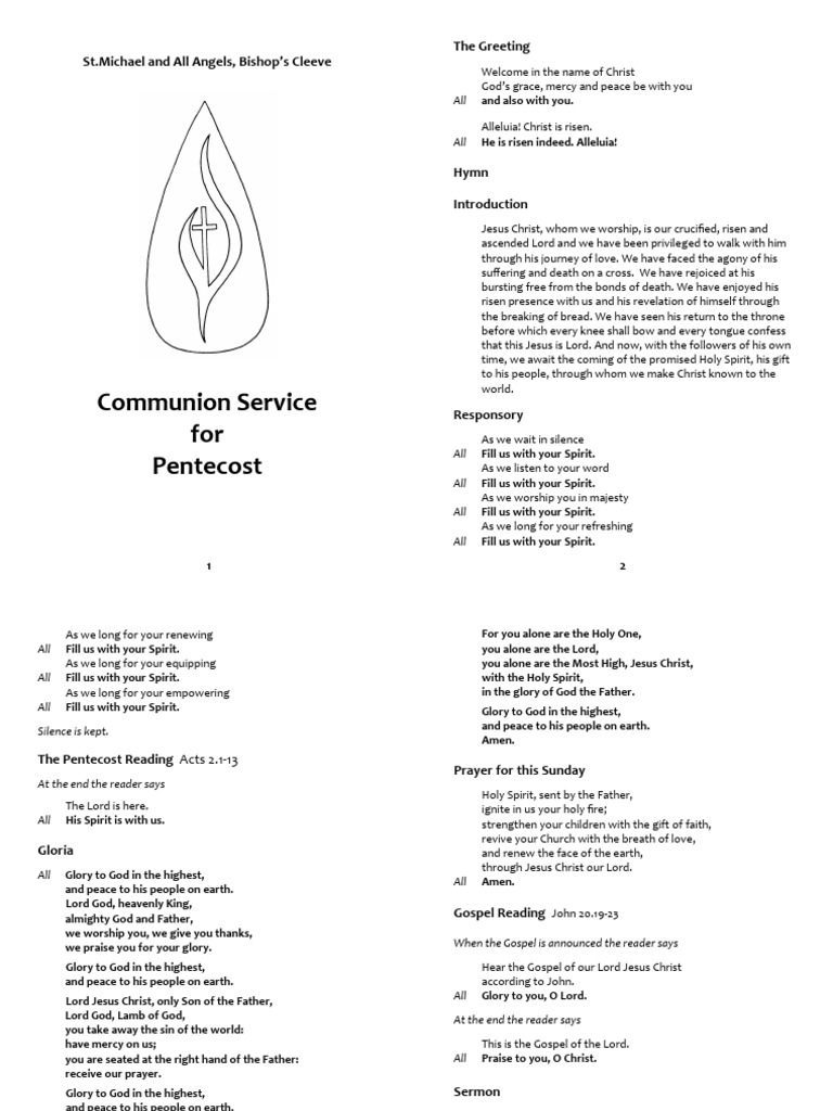 Communion For Pentecost JES | PDF | God The Father | Glory (Religion)