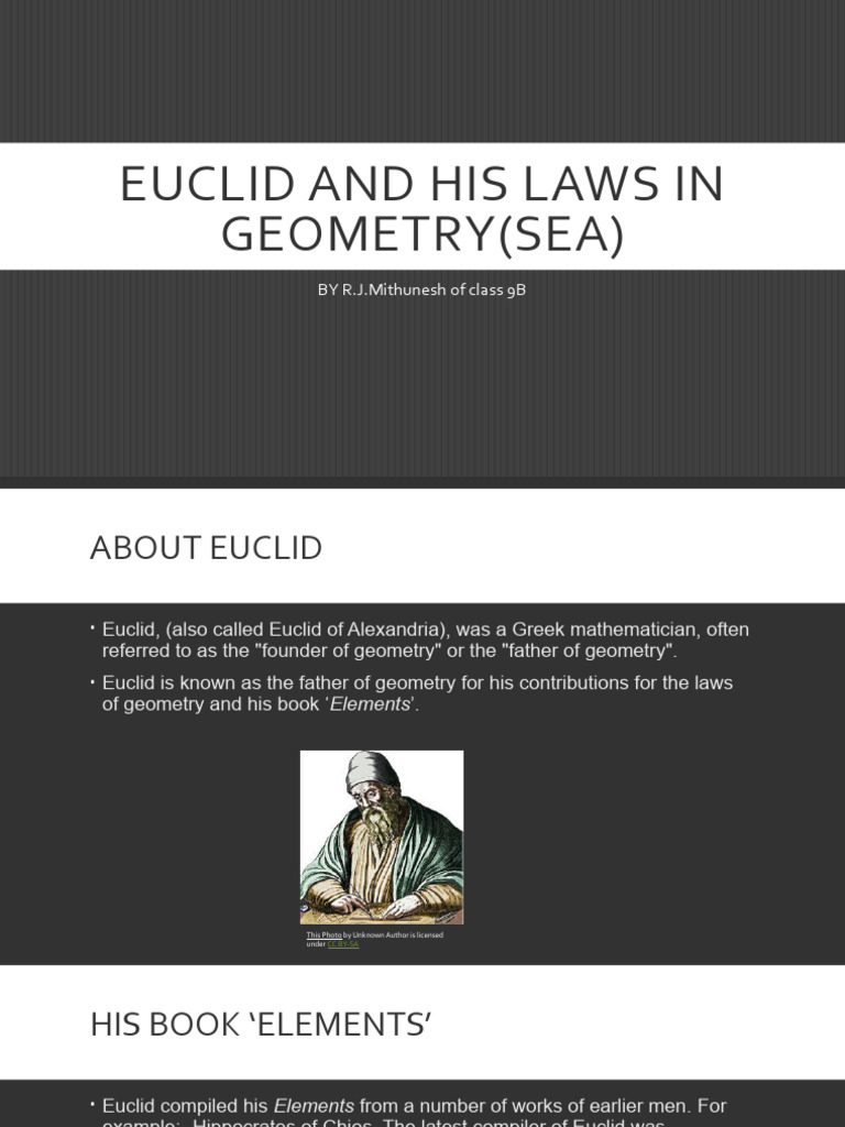 Euclid and His Laws in Maths (SEA) | PDF | Axiom | Euclid
