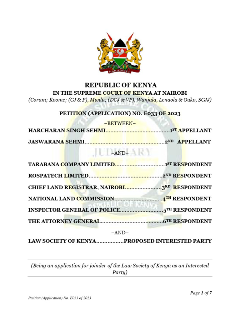 Joinder Application Dismissed in Court | PDF | Supreme Court Of The ...