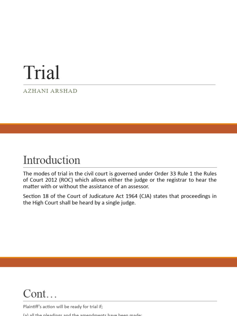 Lecture 11 (Trial) | PDF | Witness | Trials