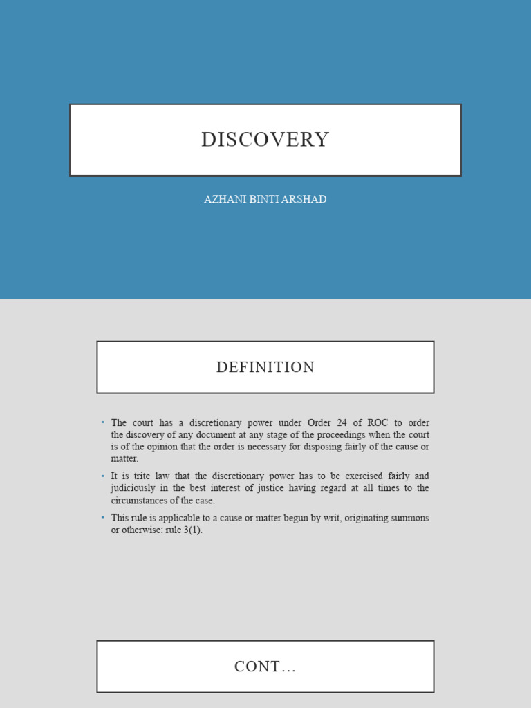 Lecture 4 (Discovery) | PDF | Discovery (Law) | Separation Of Powers